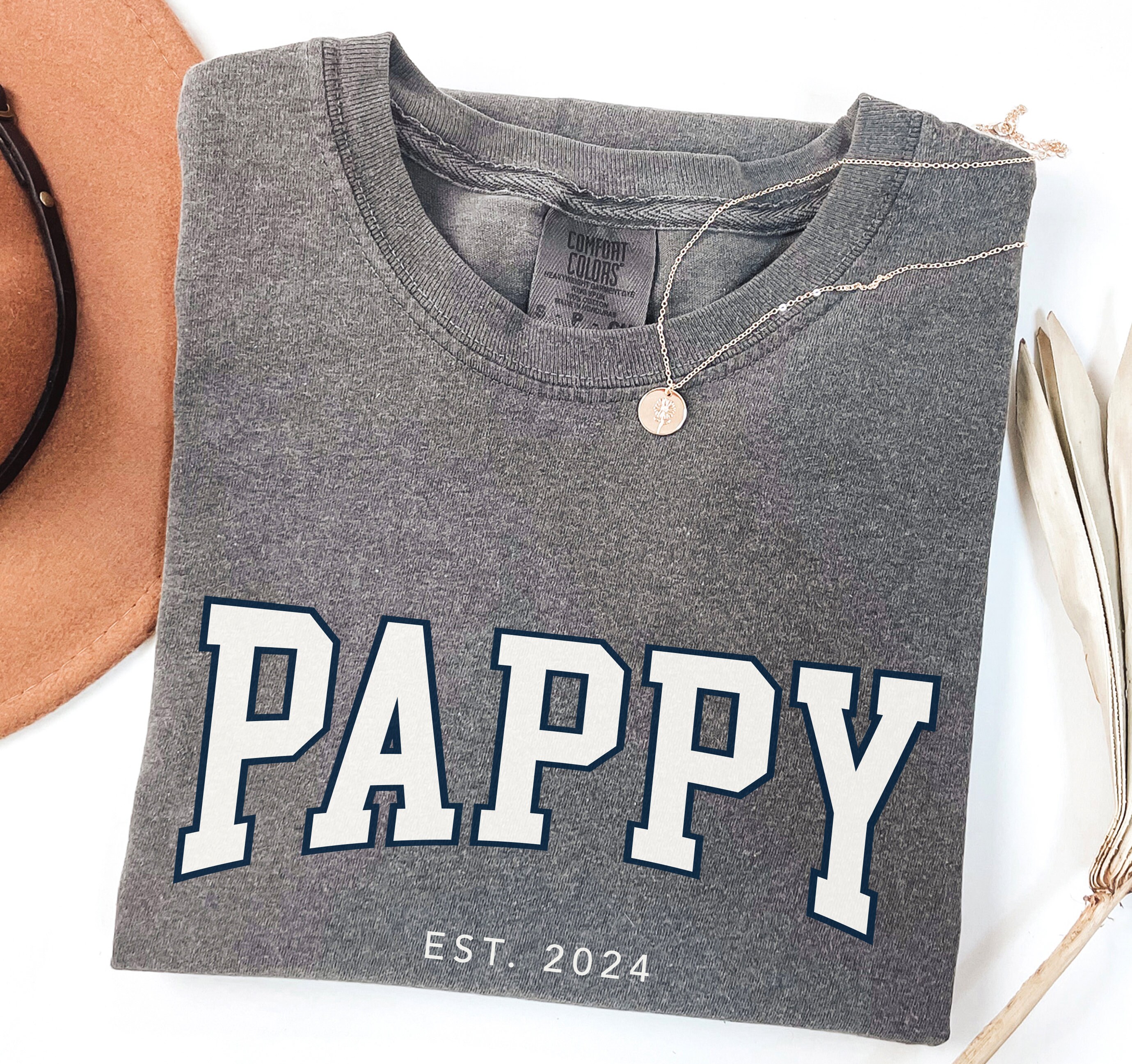 Personalized T-shirt for Pappy, Grandpa Custom Varsity Tee, Shirt for ...