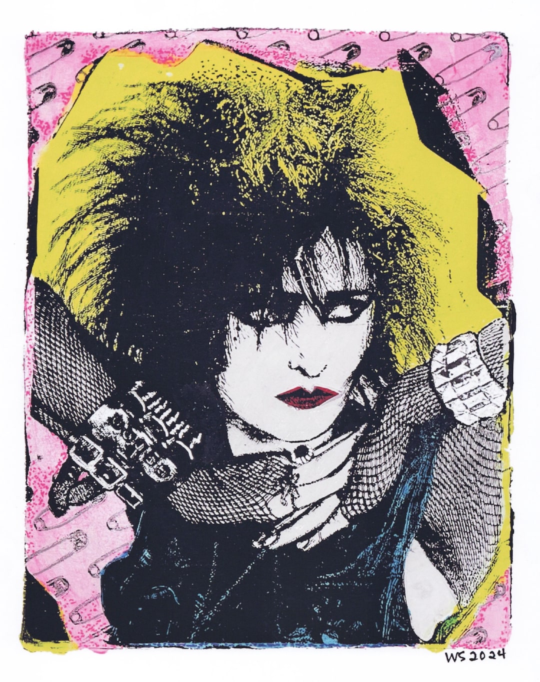 Siouxsie Sioux Art Print – Punk Rock Icon, Gel Plate Artwork - Etsy