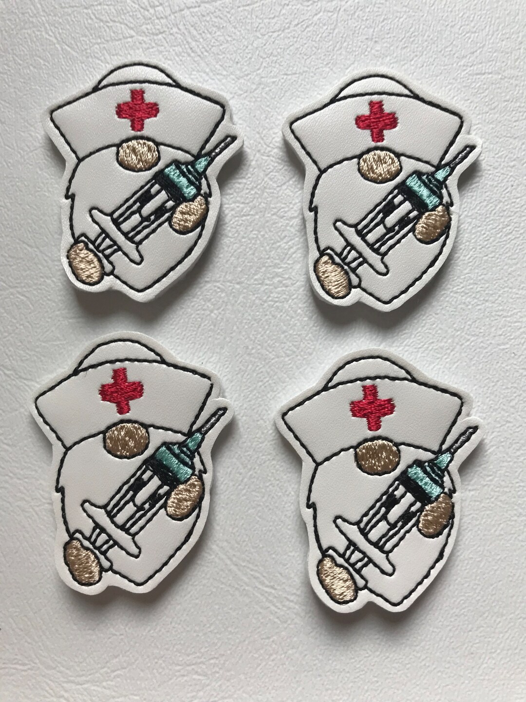 Syringe Nurse Gnome Feltie Medical Applique Embellishments - Etsy