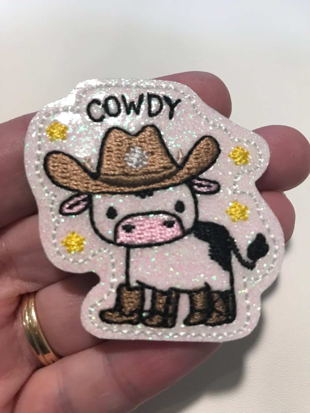 Cowdy Cowboy Cow Feltie Western Applique Embellishments - Etsy