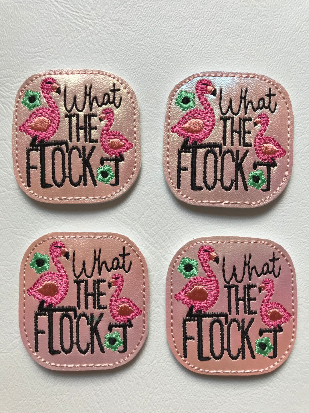 What the Flock Flamingo Feltie Applique Embellishments - Etsy