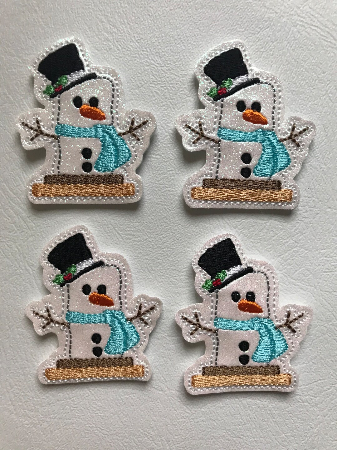 Snowman Smore Feltie Christmas Winter Applique Embellishments - Etsy