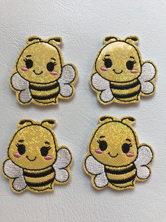 4 Vinyl With Felt Bee Feltie Applique Embellishments Style BA - Etsy
