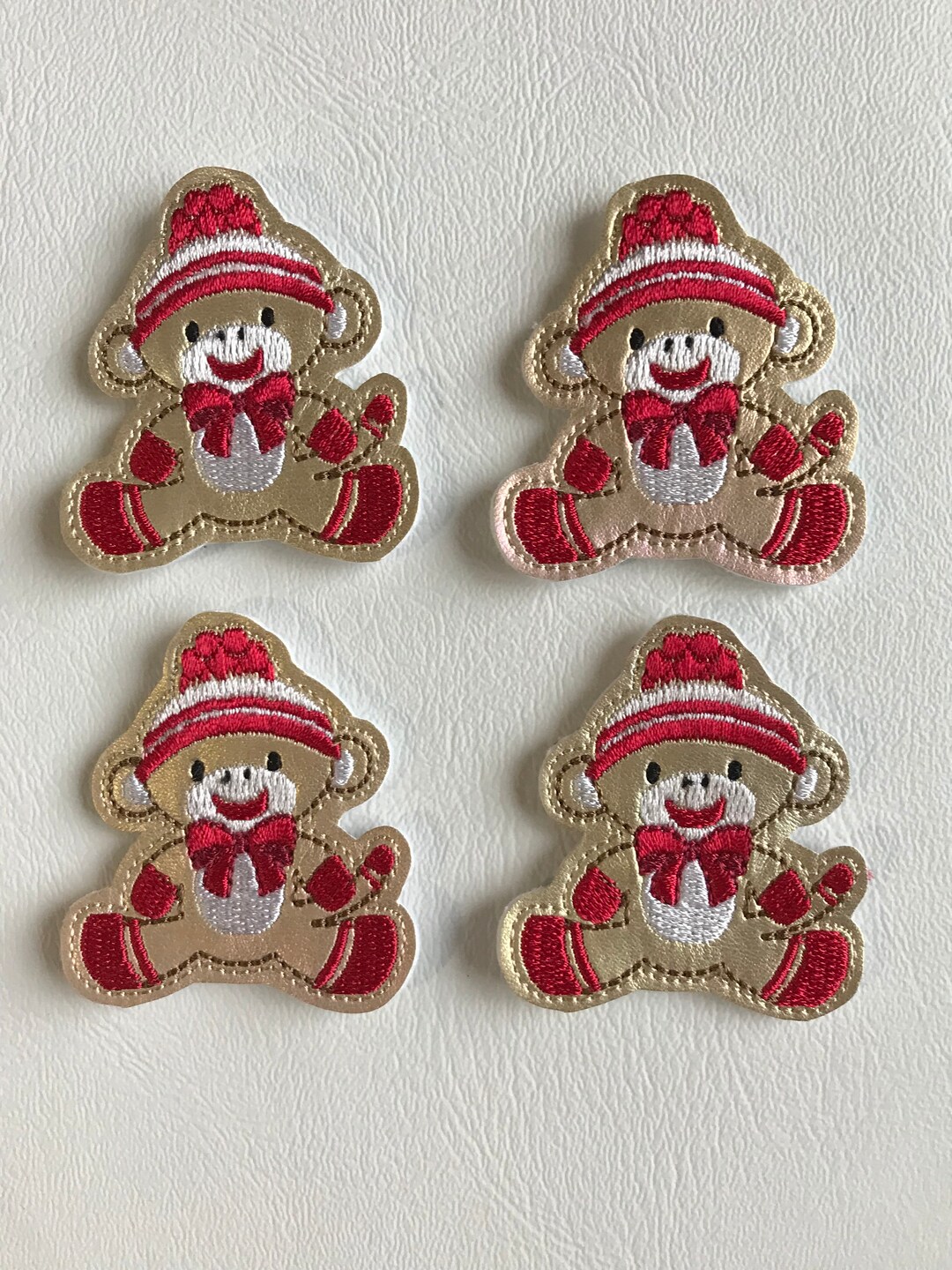 Red Sock Monkey Feltie Applique Embellishments - Etsy