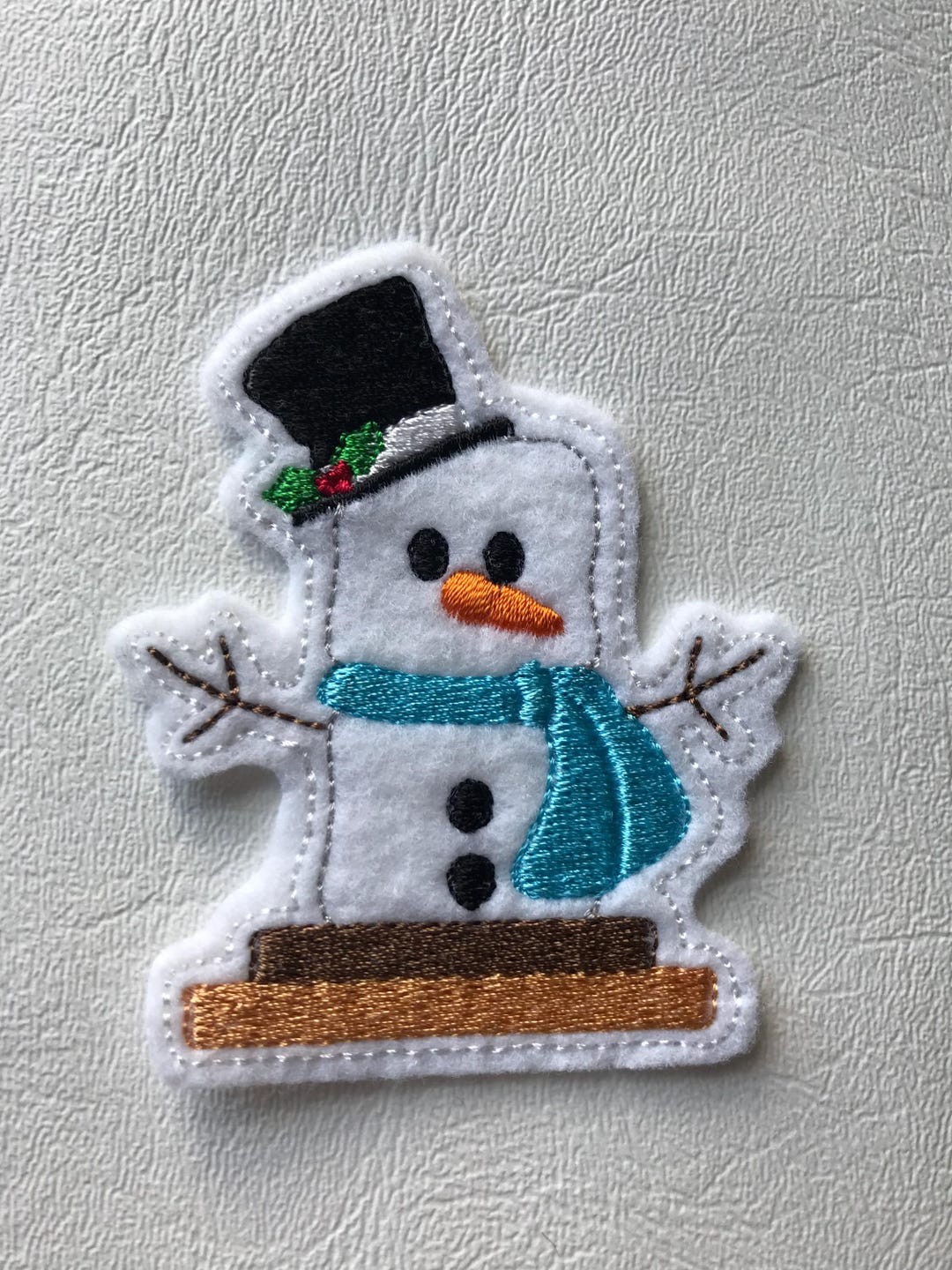 Smore Snowman Iron on Patch Machine Embroidered on Felt - Etsy