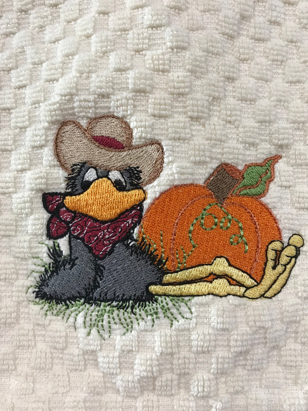 Cowboy Fall Crow Kitchen Towel Hand Towel Embroidered Kitchen Towel ...
