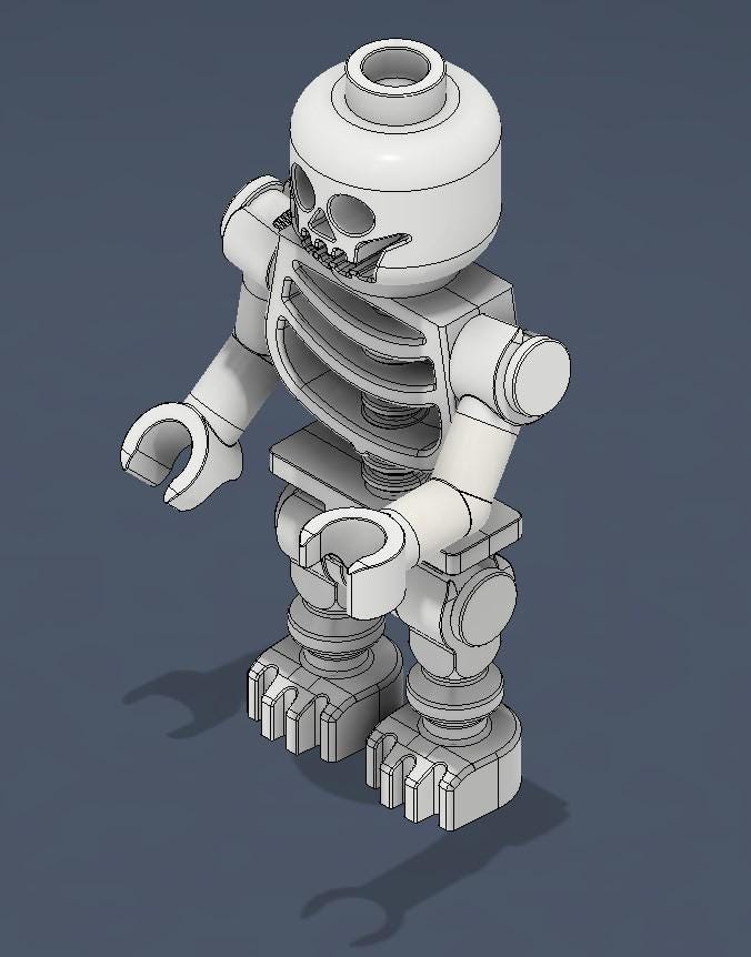 Giant, 15.6 Inch Tall, 3D Printed Skeleton. Inspired by the Classic ...