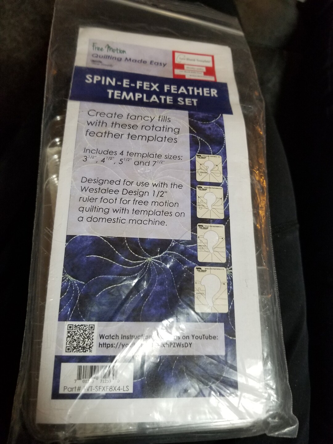 Westalee Spin-e-fex Feather Ruler Templates Set for Domestic Machine ...