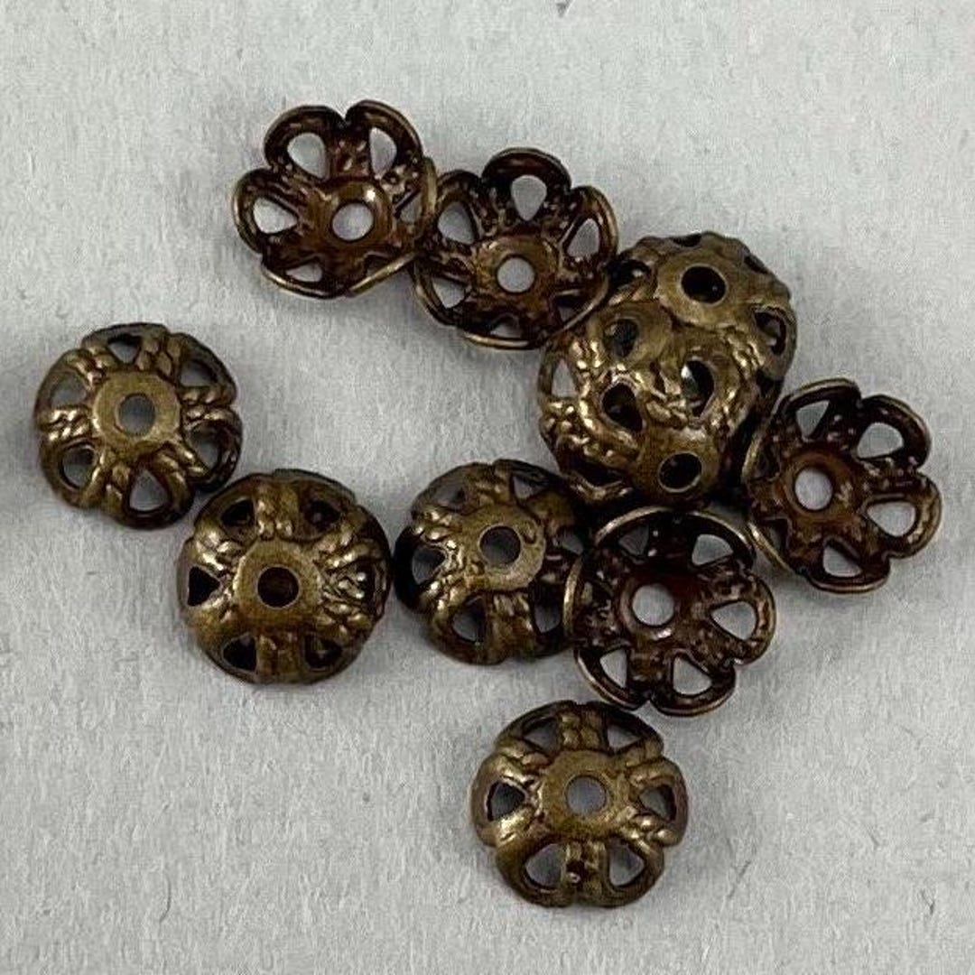 Tiny Czech Filigree Bead Caps, Brass, Sturdy, Die Struck, High Quality ...
