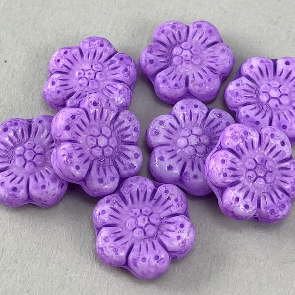 Purple Flower Beads - Etsy