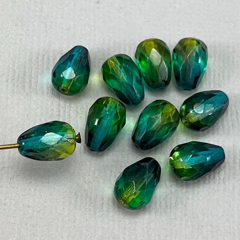 Pear Shaped Crystal Glass Beads - Etsy