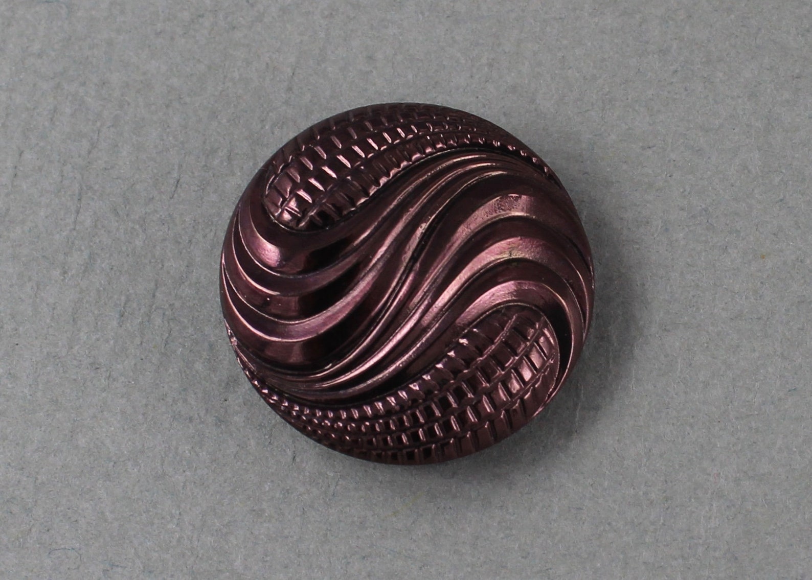 Vintage, Bronze Czech Glass Button, Metallic Finish, Jewelry ...