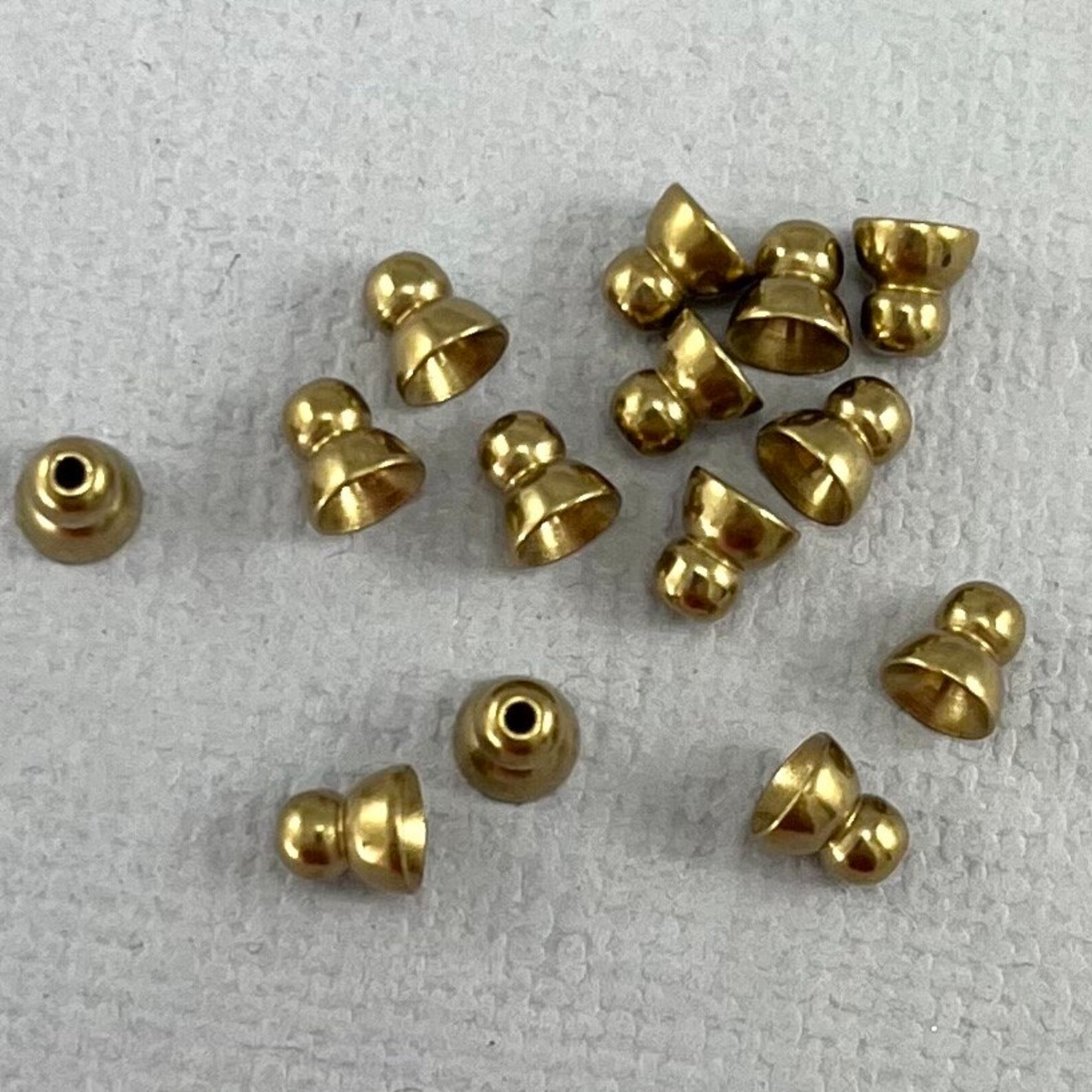 Tiny Raw Brass Cone Shaped Spacer Beads Caps - 4mm X 4mm - 24, 72 or ...