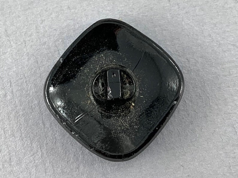 Vintage Metallic Blue Square in a Square Czech Glass Button - Etsy