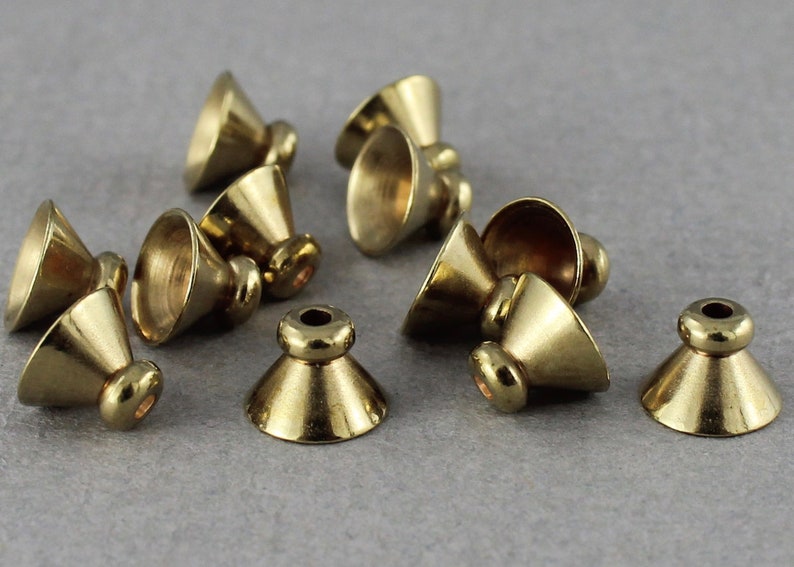 Cone Shaped Raw Brass Spacer Bead Caps 5mm X 7mm 12 or 24 - Etsy