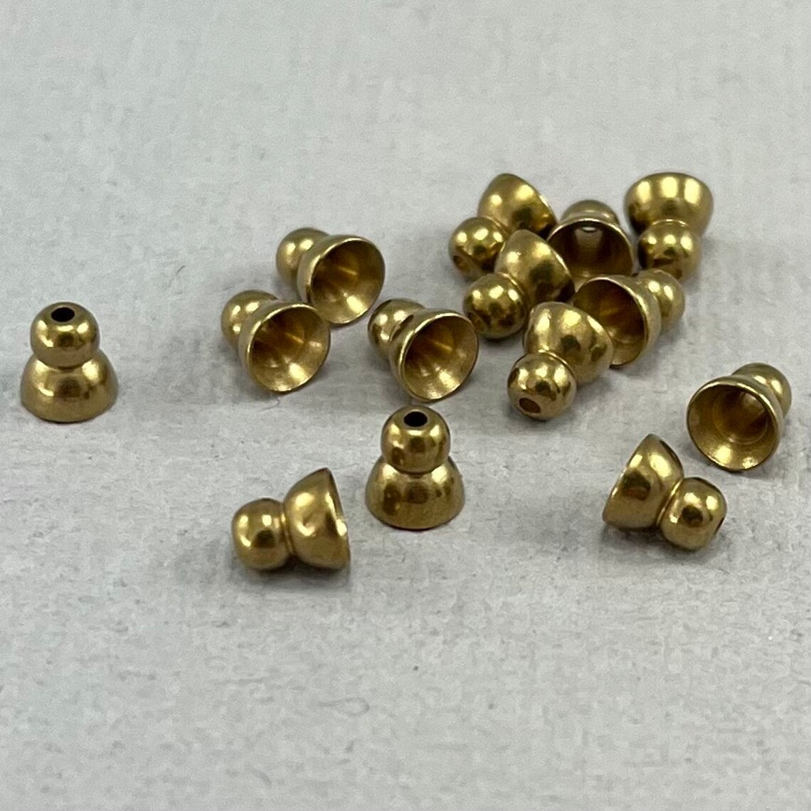 Tiny Raw Brass Cone Shaped Spacer Beads Caps - 4mm X 4mm - 24, 72 or ...