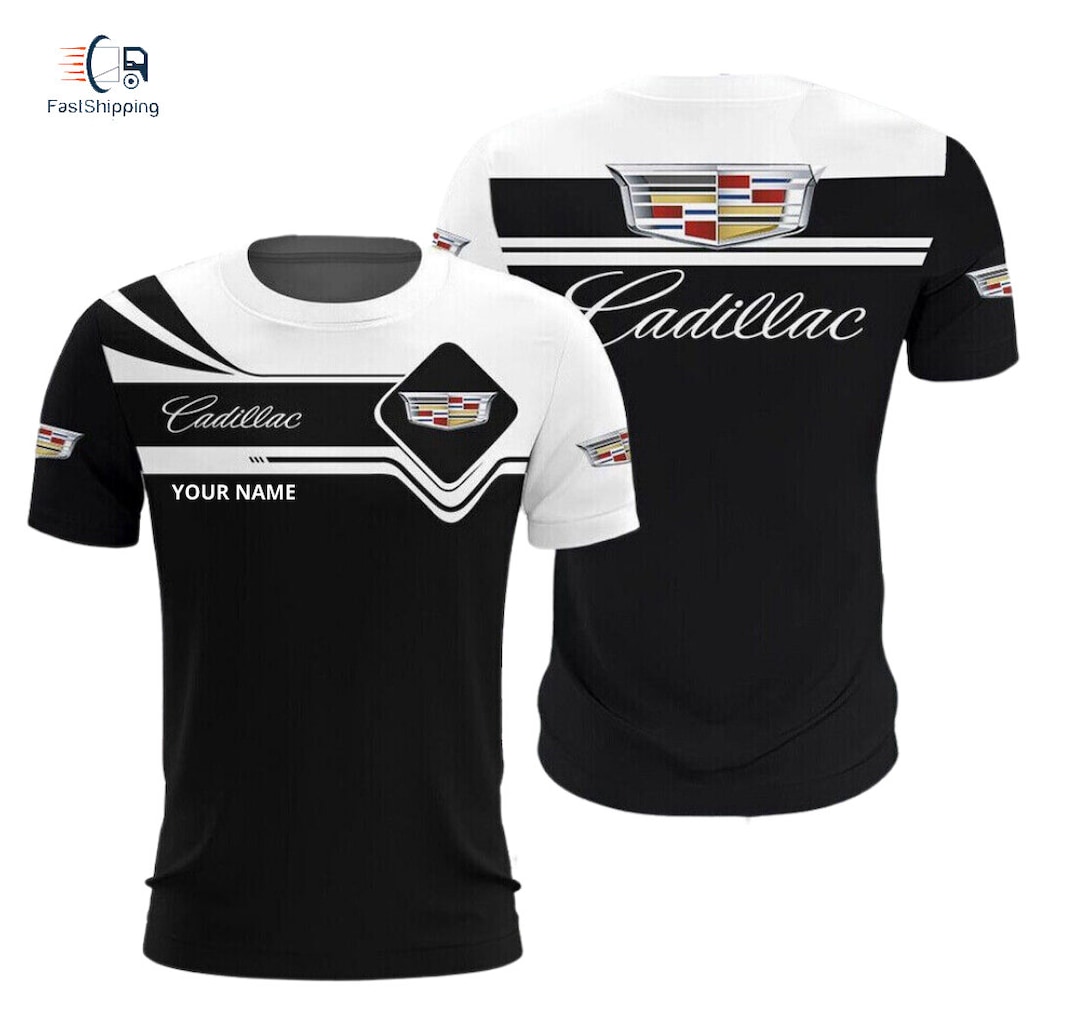 Custom Name Cadillac Racing Logo All Over 3D Print T-shirt All Size S ...