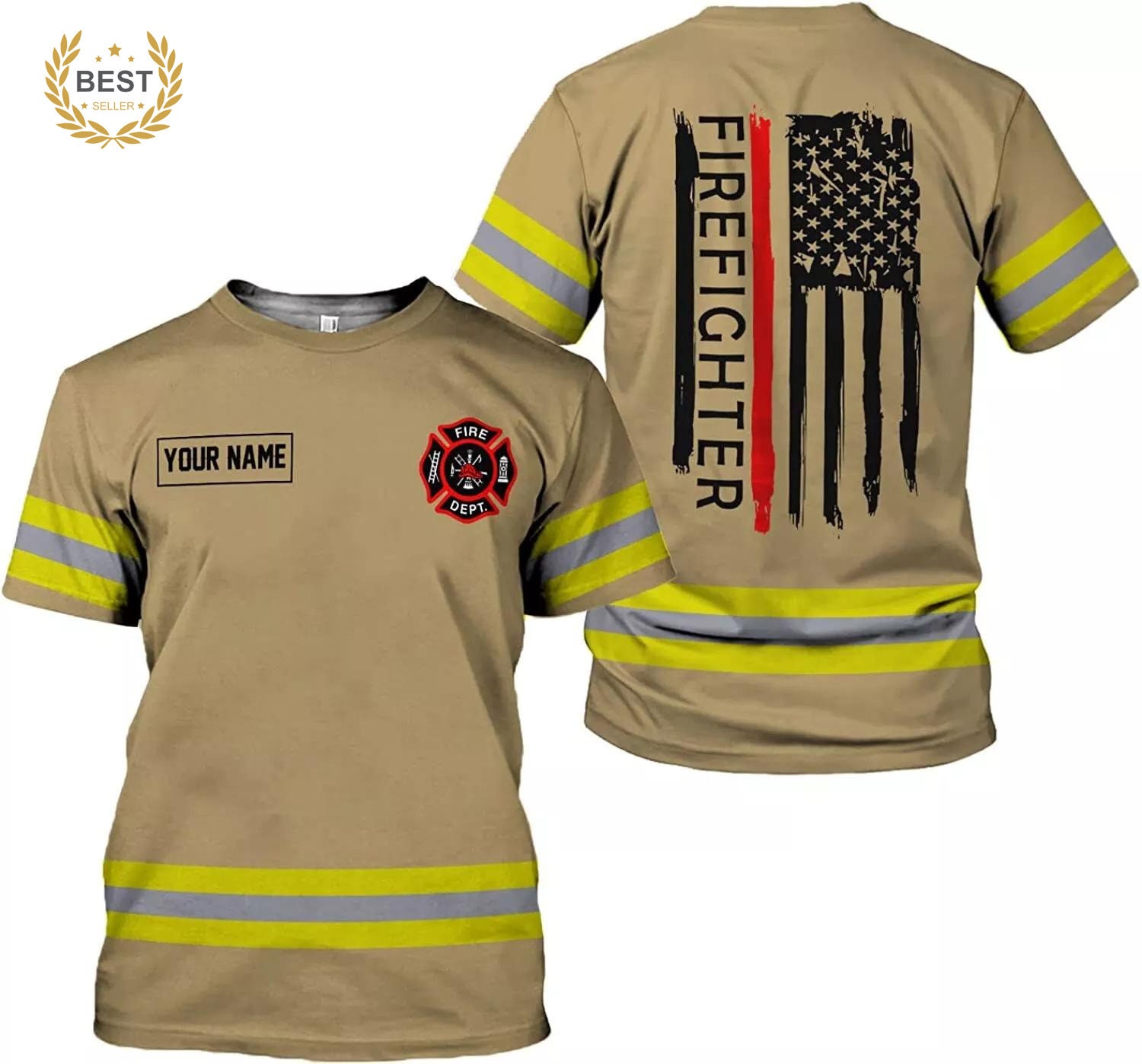 Personalized Firefighter Shirt, Custom Name Fire Man Firefighter Gift ...