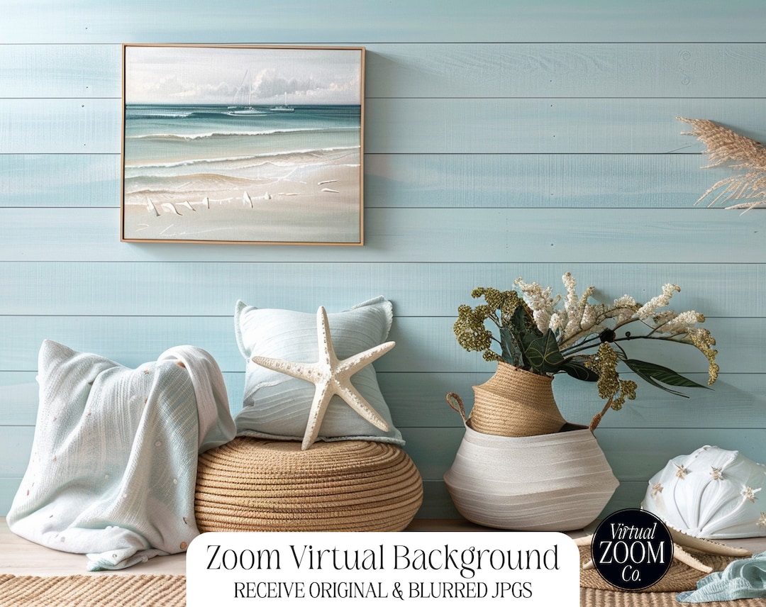 Zoom Background Coastal Beach Boho Home Beach House Summer Beach Home ...