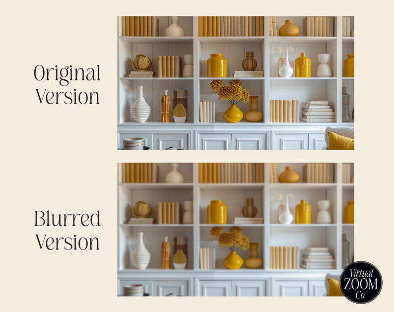 Zoom Background Yellow Bookshelf Virtual Background Bookshelf for Zoom ...