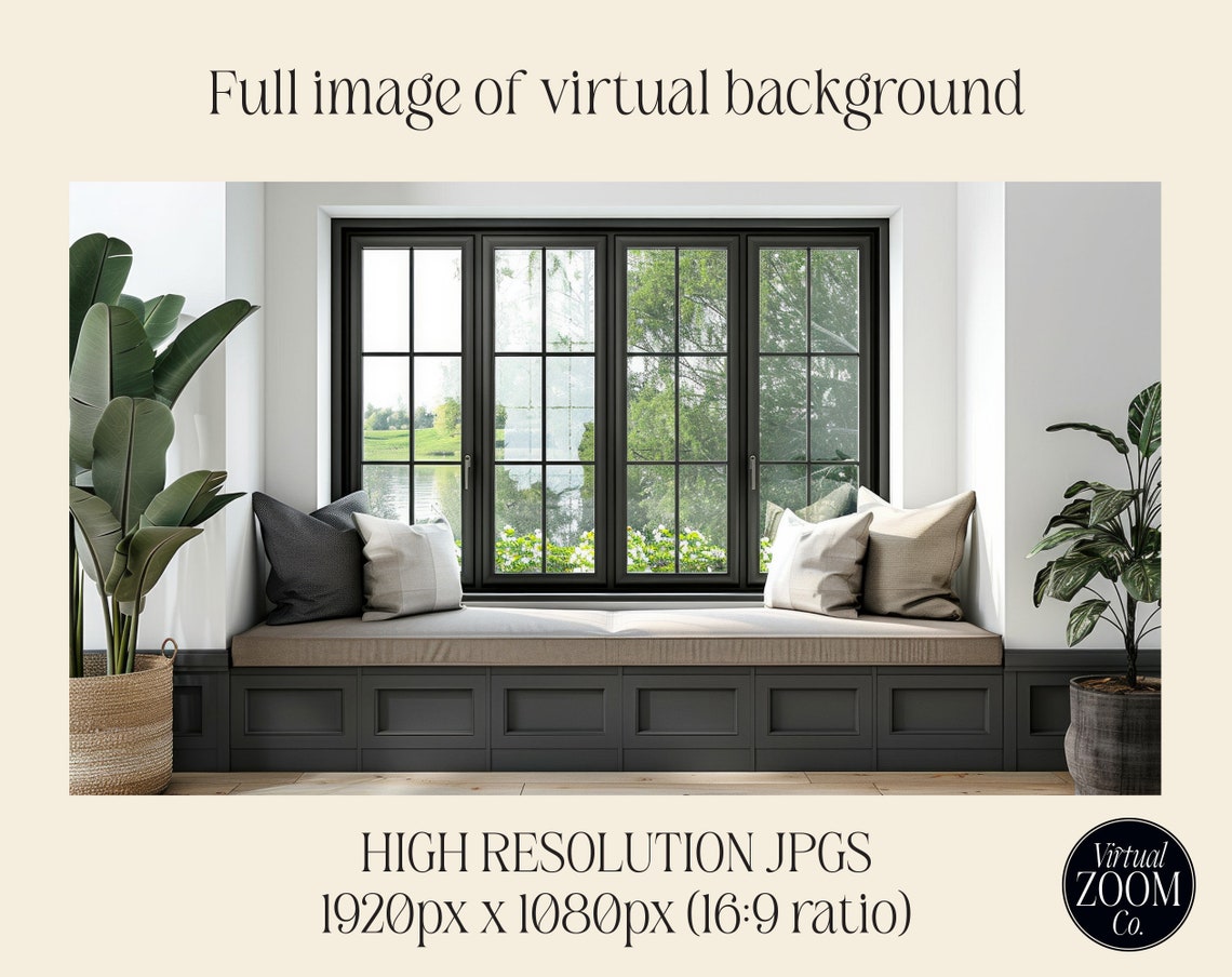 Zoom Background Window Seat Zoom Office Window View Zoom Black Styled ...