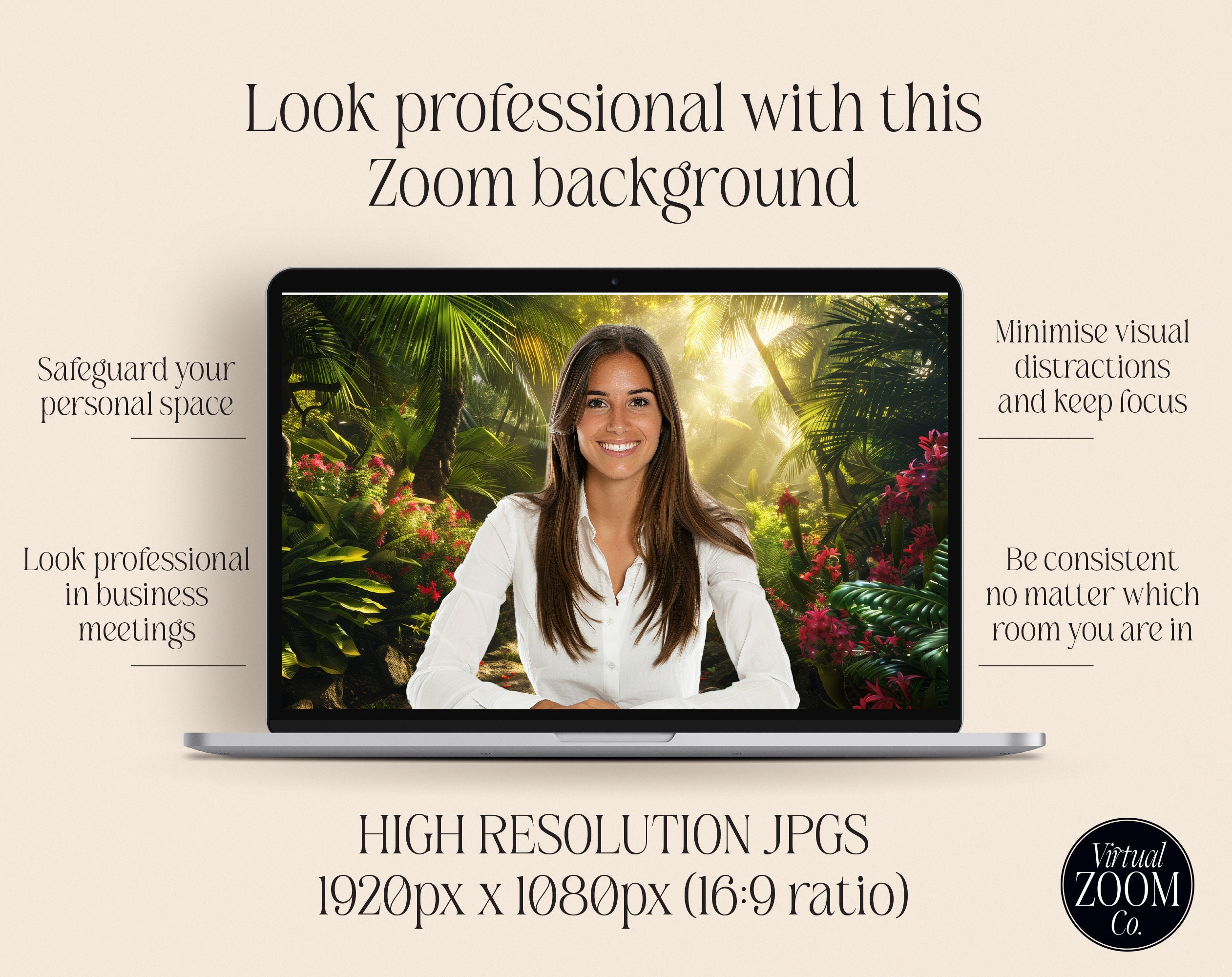 Zoom Background Nature Image Tropical Oasis Tropical Flower Jungle ...