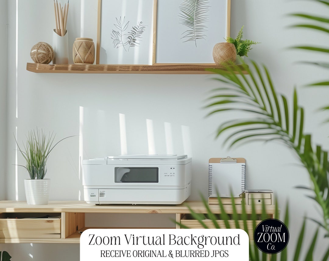 Zoom Background Professional Zoom Home Office With Plants Virtual ...