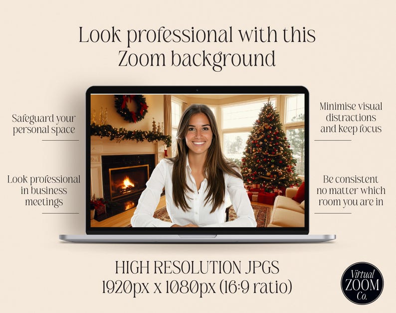 Zoom Background Festive Home Zoom Christmas Zoom Winter Home Virtual ...