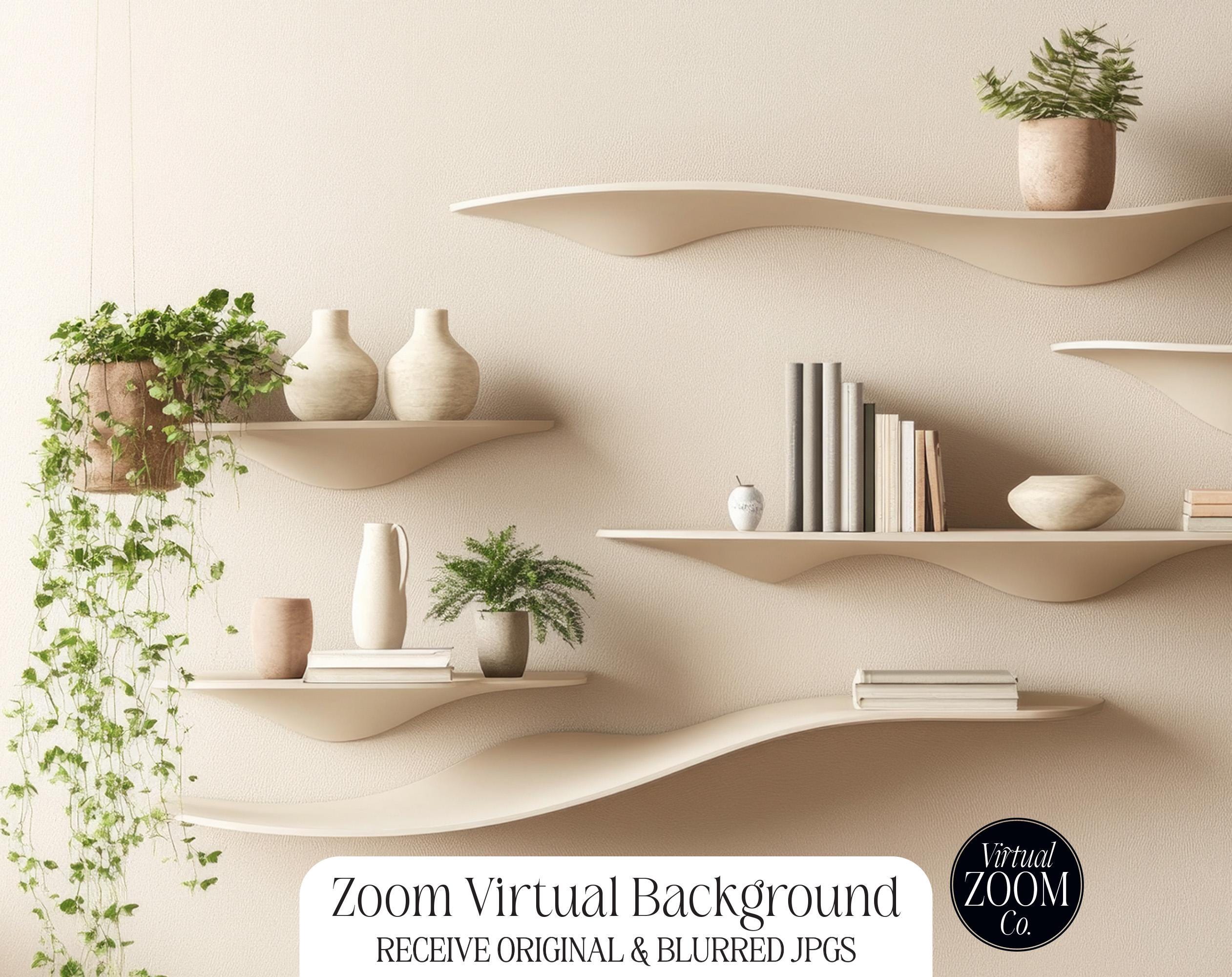 Zoom Background Wavy Shelf Zoom Home Office Virtual Background Neutral ...