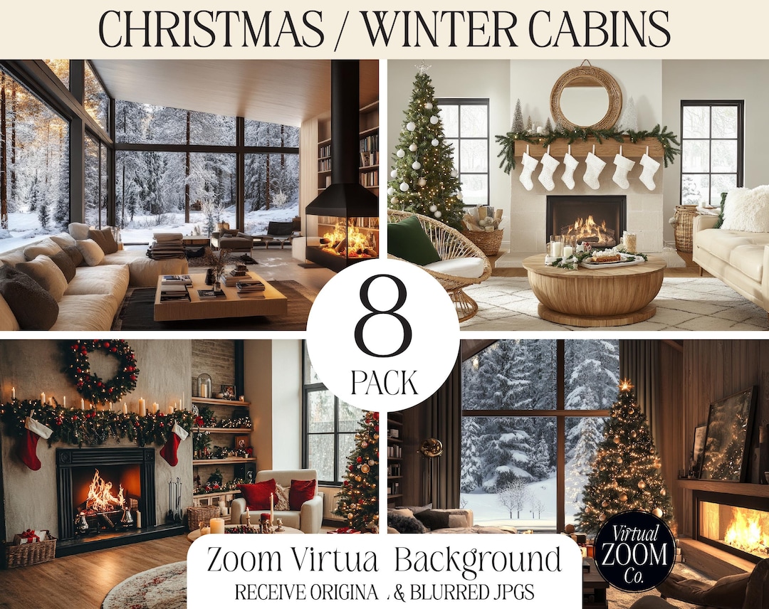 Zoom Background Winter Home Virtual Background Christmas Zoom Digital ...