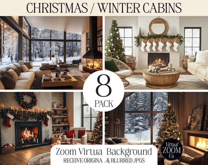 Christmas Zoom Backgrounds | Holiday Season Backdrop | Realistic Home ...