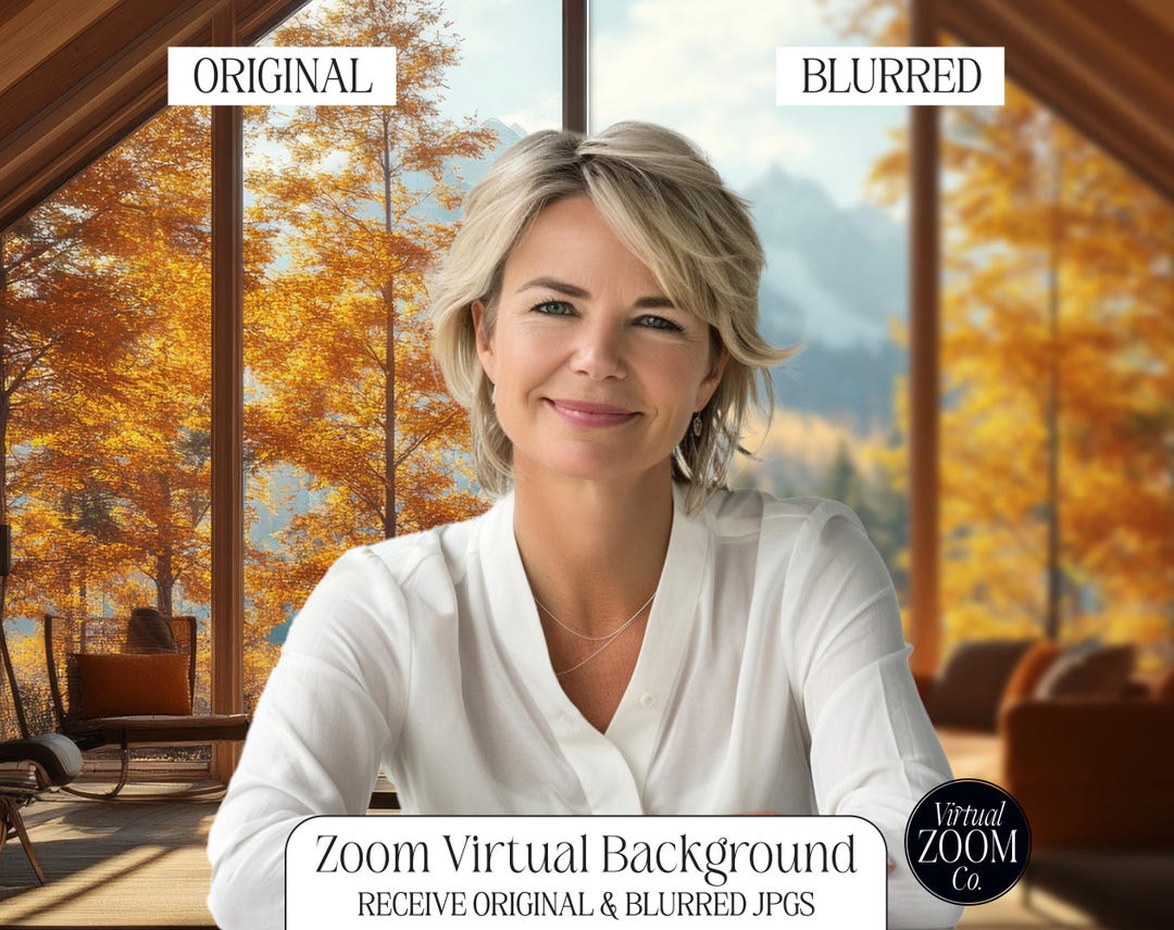 Zoom Background Fall Mountains Virtual Background Chalet Cabin Fall ...