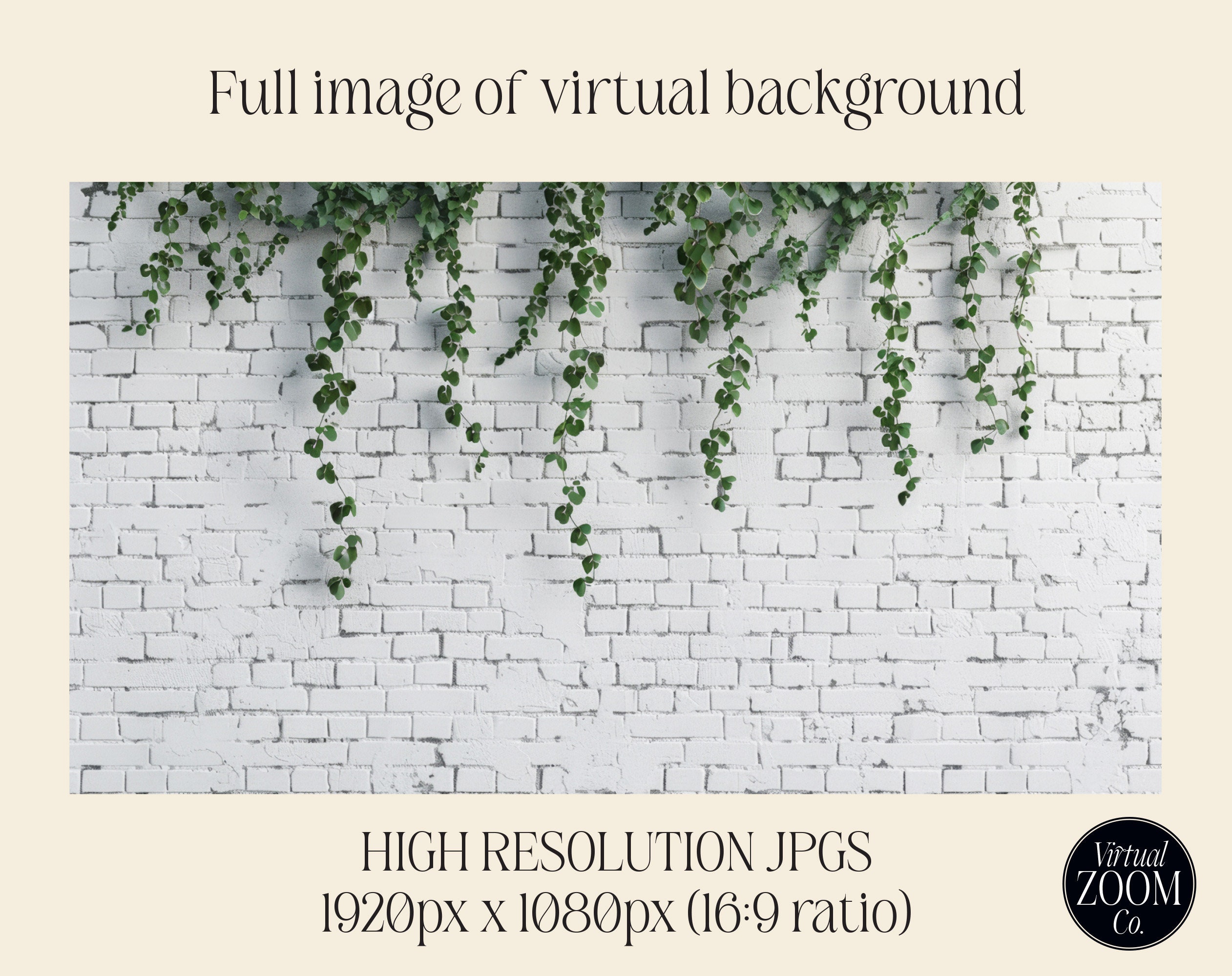 Zoom Background White Brick Wall With Creeper Vine Wall Zoom Background ...