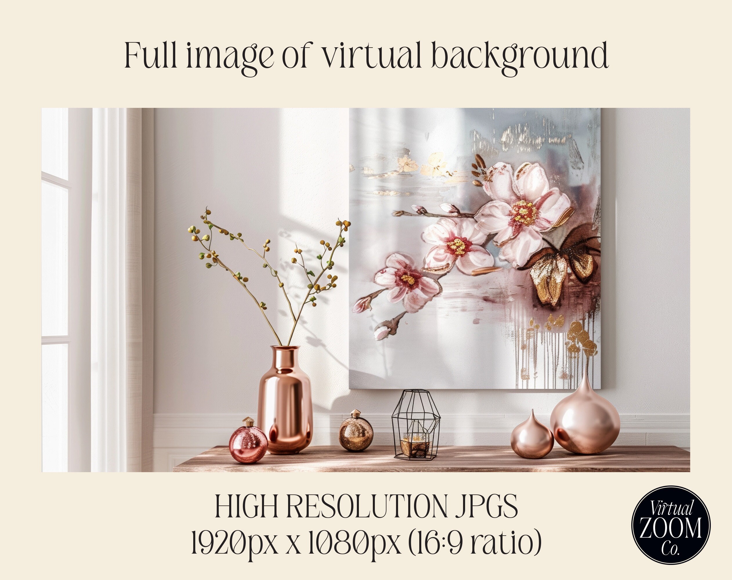 Zoom Background Professional Zoom Background Luxury Home Rose Gold Zoom ...