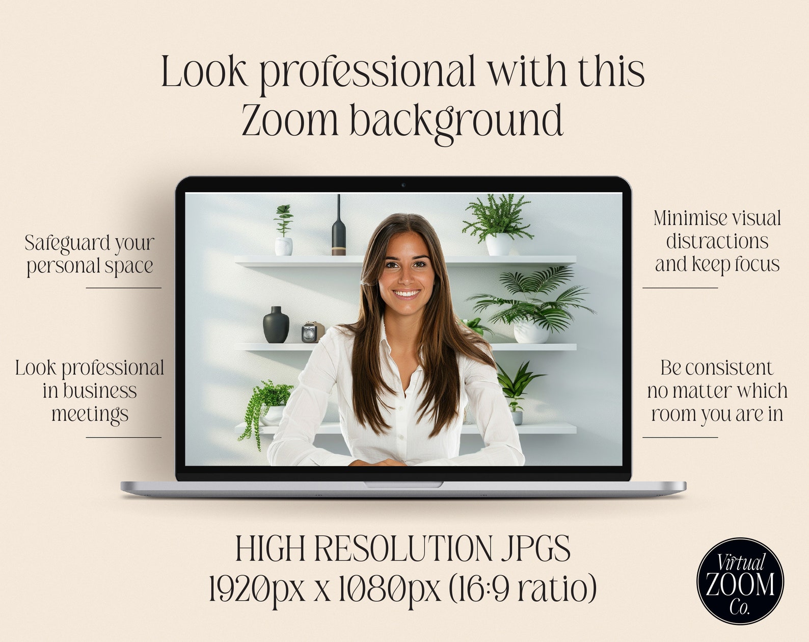 Zoom Background Indoor Plants Zoom Meeting Plants on Shelves Virtual ...