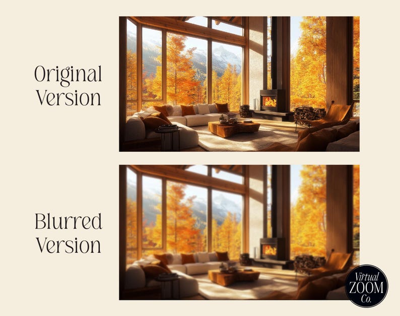 Zoom Background Chalet Cabin With Fireplace Virtual Background Fall ...