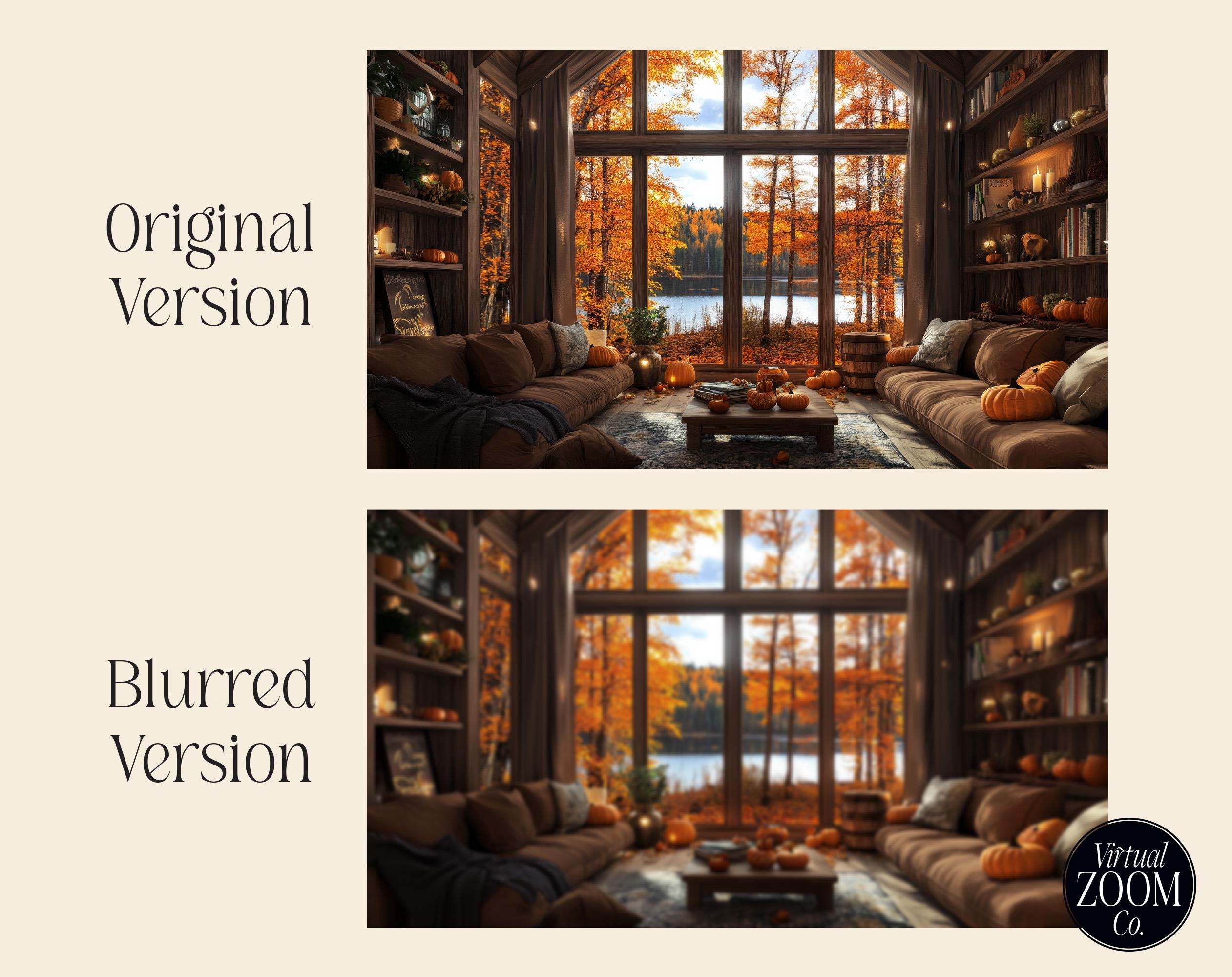 Zoom Background Cabin With Pumpkins Virtual Background Fall Trees Zoom ...