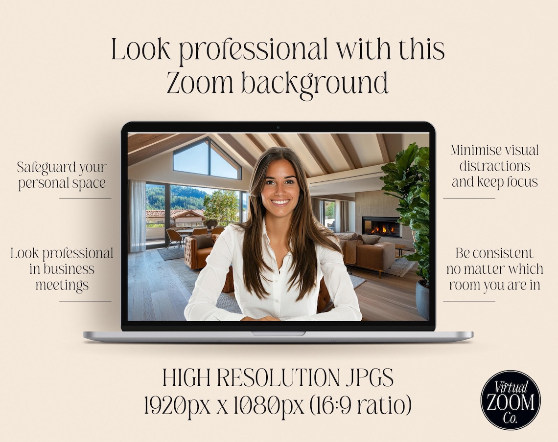 Zoom Background Family Room Professional Zoom Background Timber Home ...