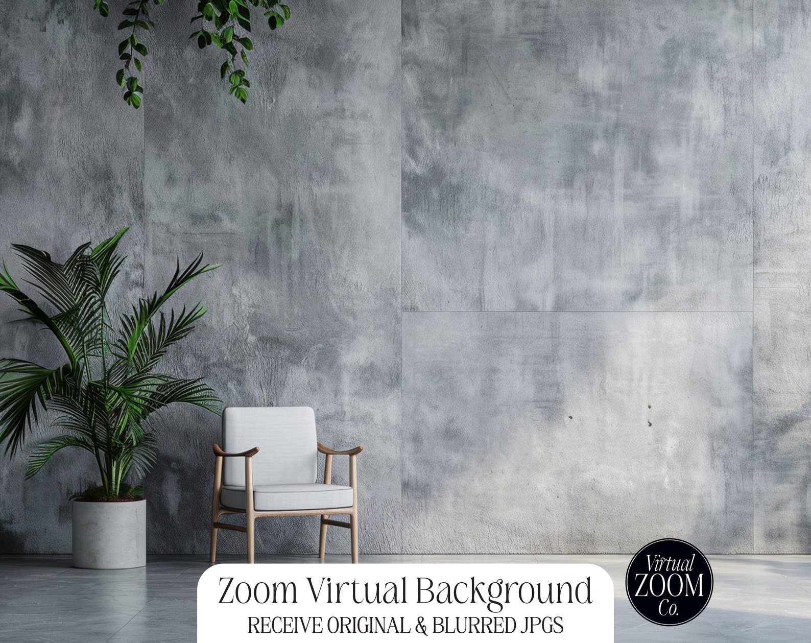 Zoom Background Concrete Wall With Plants Plant Background Wall Virtual ...