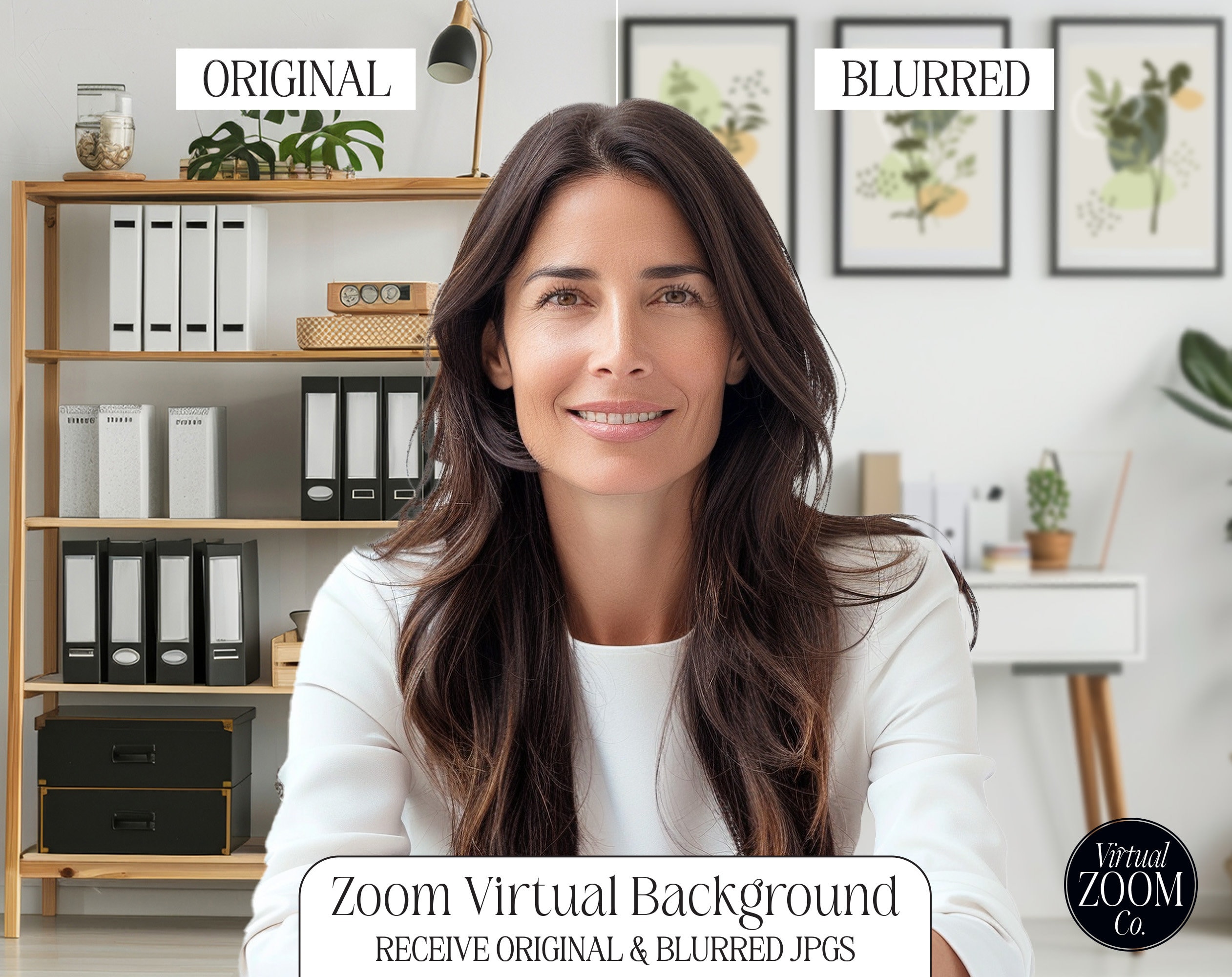 Zoom Background Home Office With Plants Professional Realistic Home ...