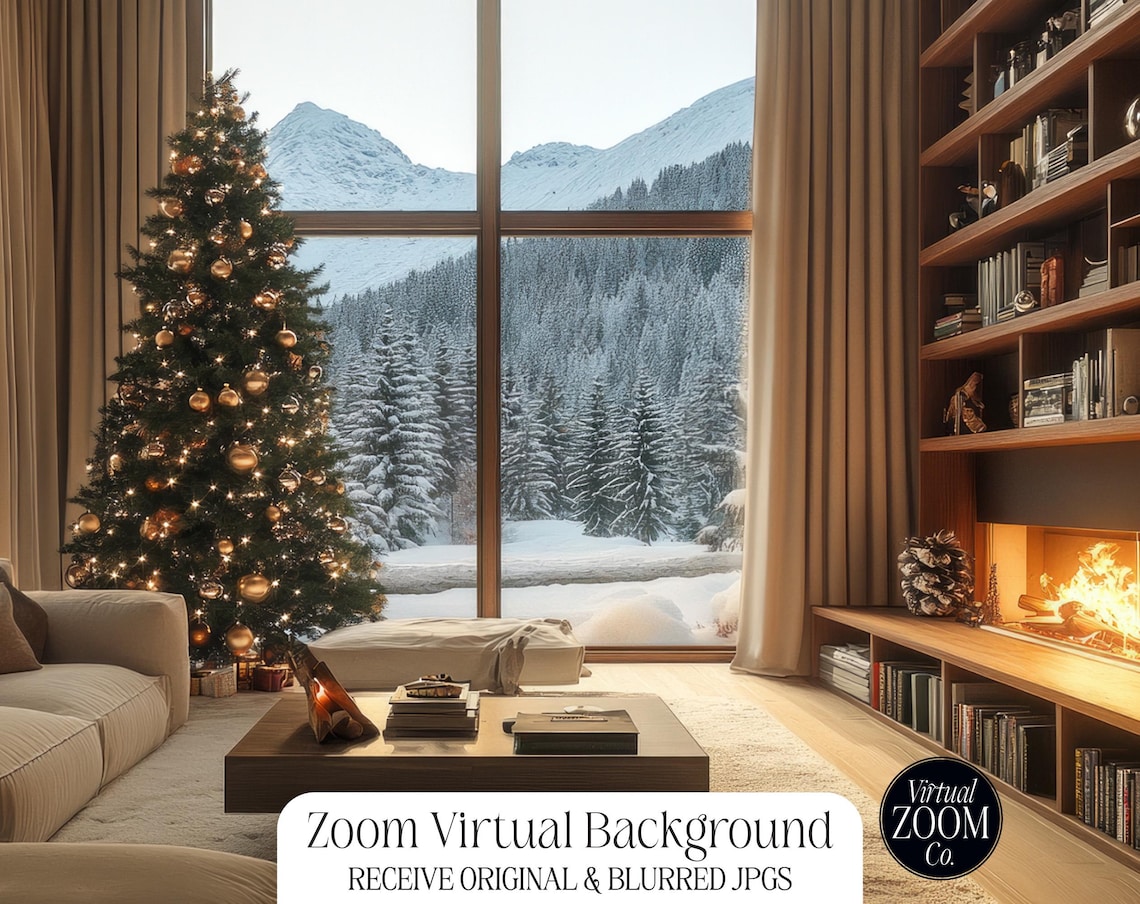 Zoom Background Christmas Zoom Winter Home Virtual Background Winter ...