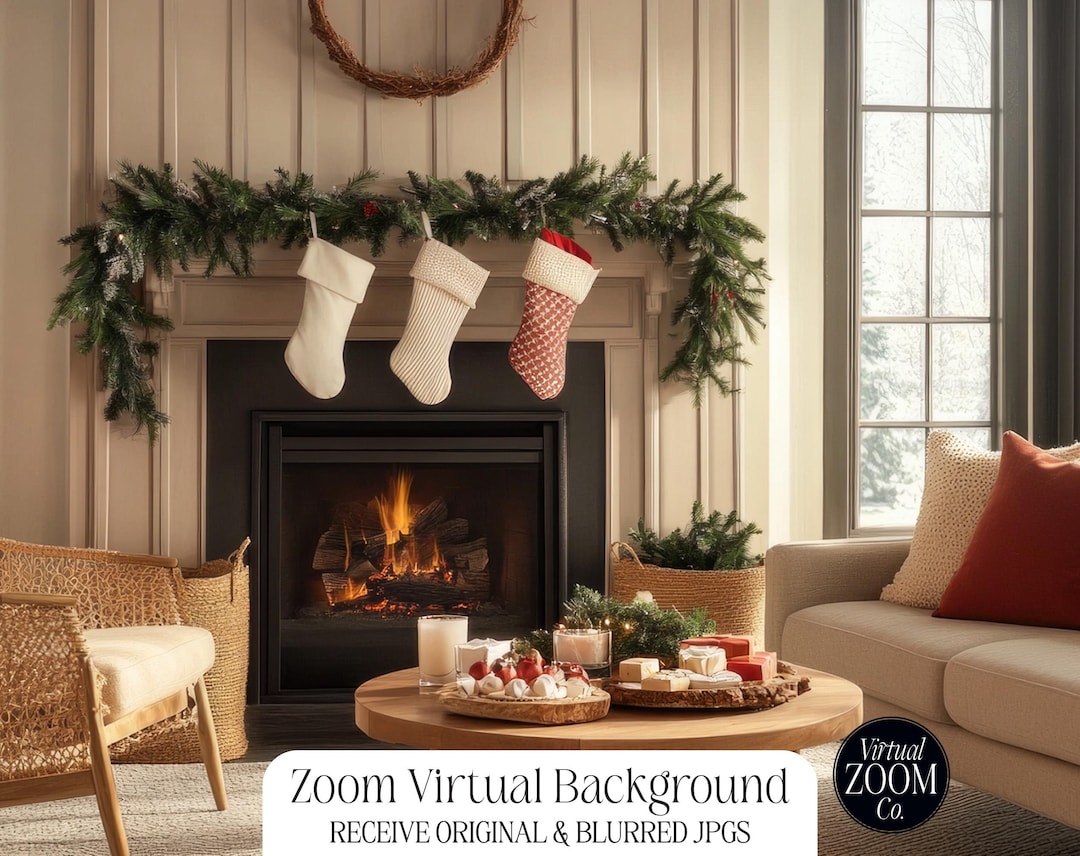 Zoom Background Christmas Zoom Winter Home Virtual Background Christmas ...