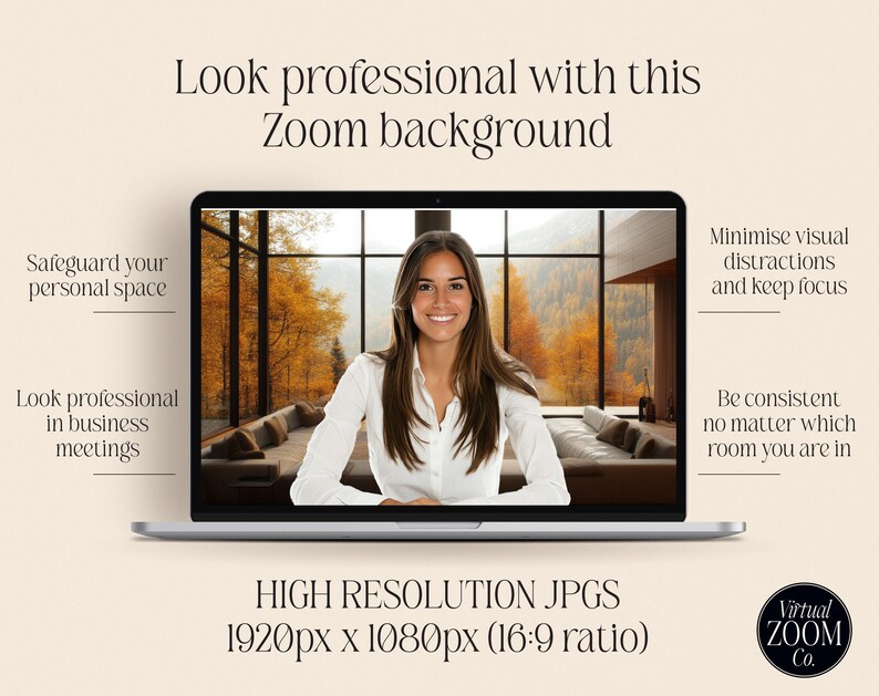 Zoom Background Fall Trees Backdrop Chalet Cabin With Fireplace Virtual ...