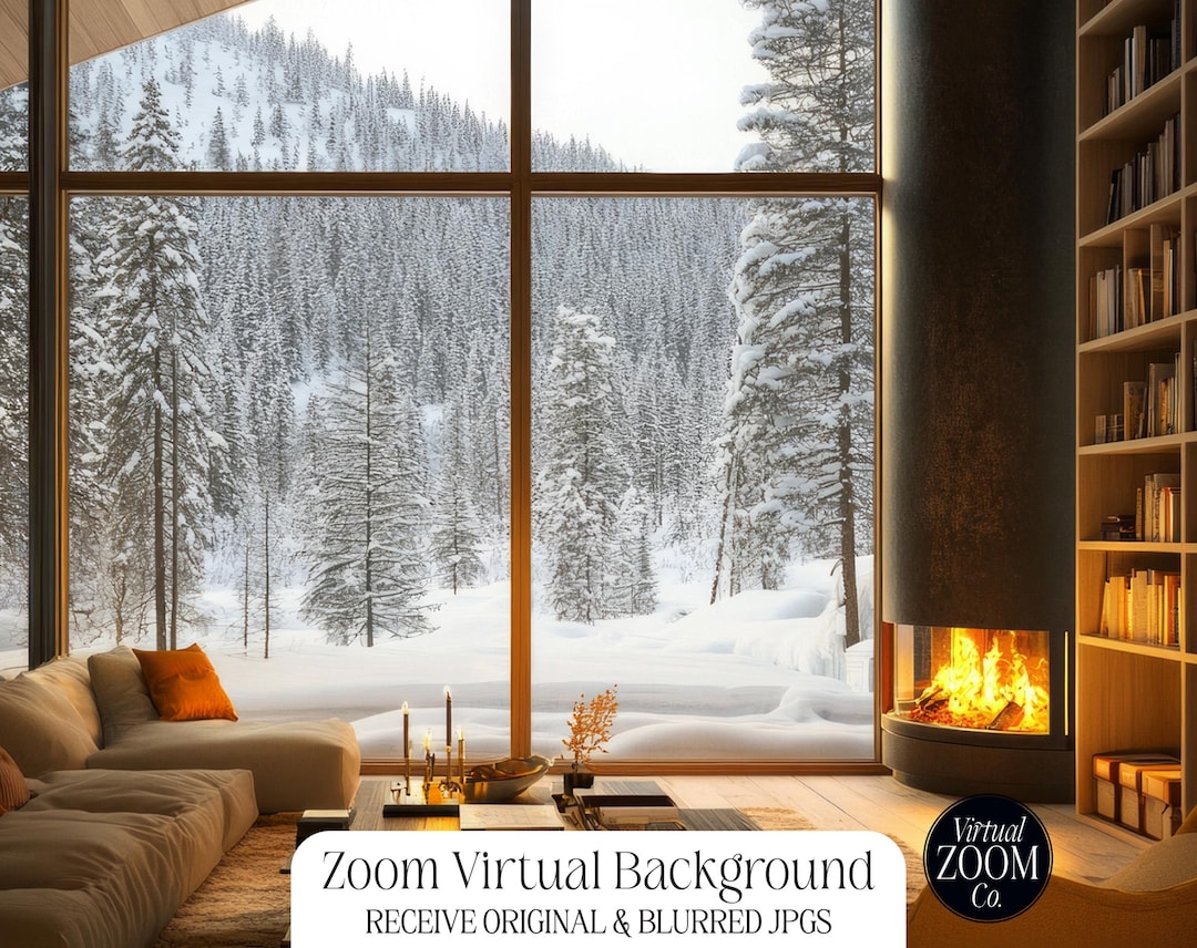 Zoom Background Winter Home Virtual Background Winter Digital ...