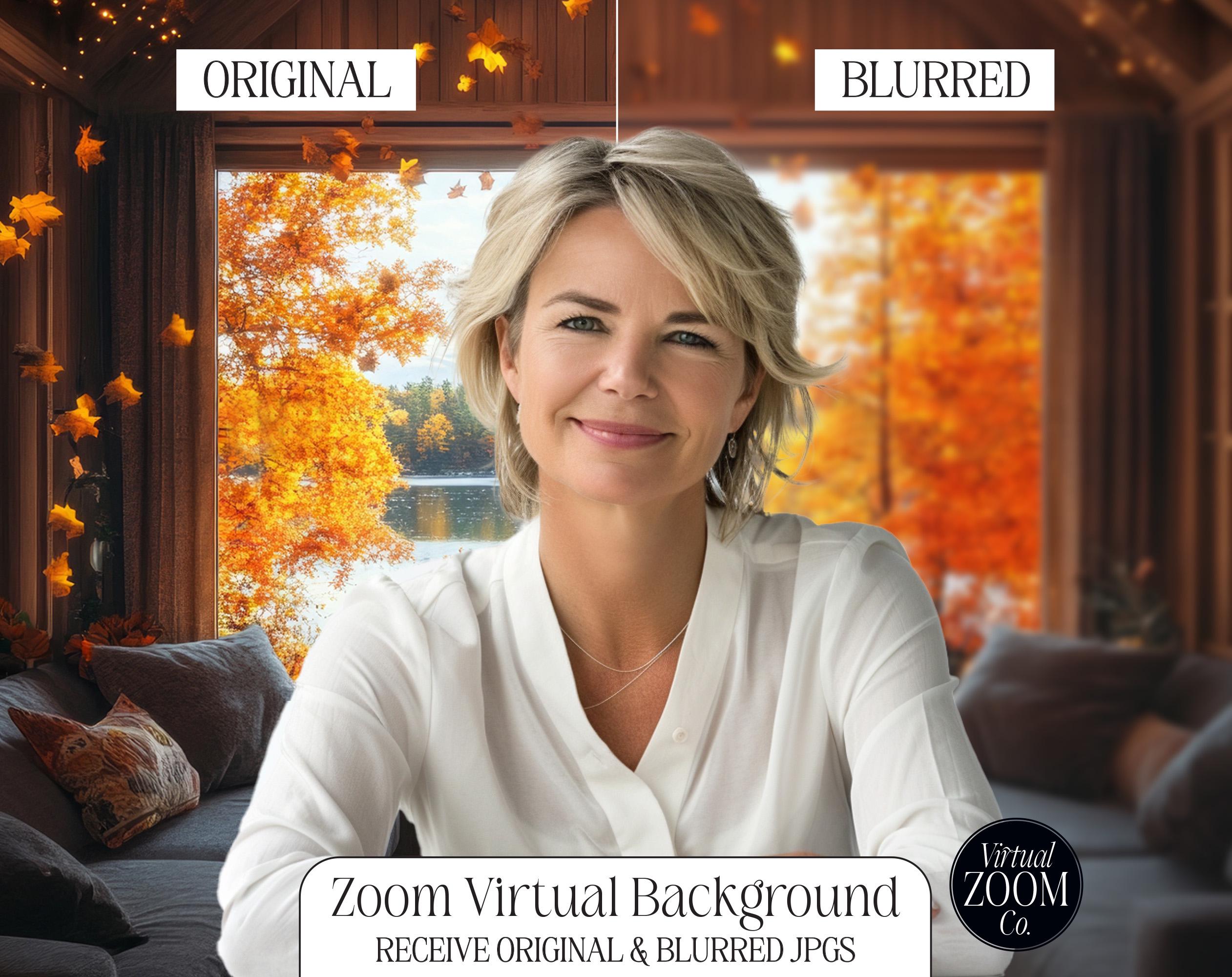 Zoom Background Cabin With Pumpkins Virtual Background Fall Trees Zoom ...