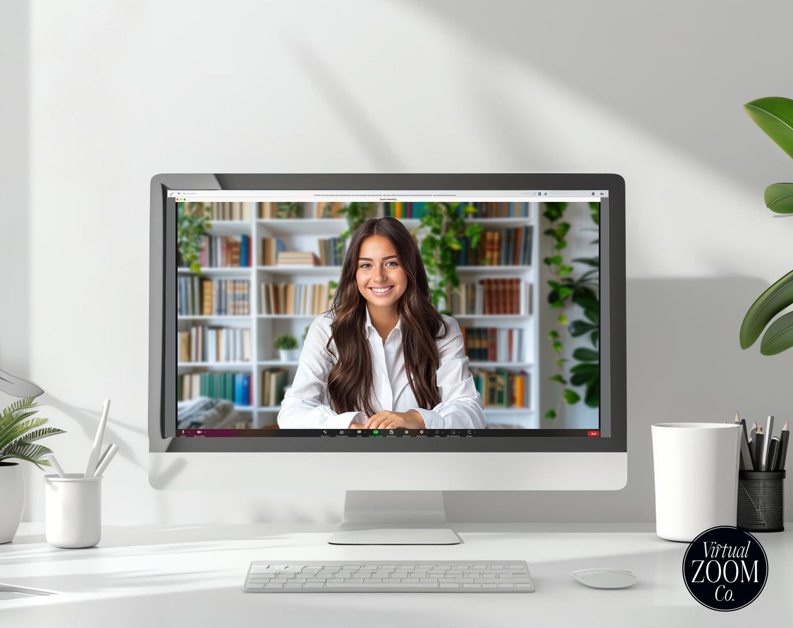 Zoom Background, Colored Books on Bookshelf, Bookshelf Zoom ...
