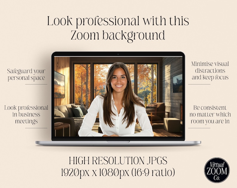 Zoom Background Chalet Cabin With Fireplace Virtual Background Fall ...