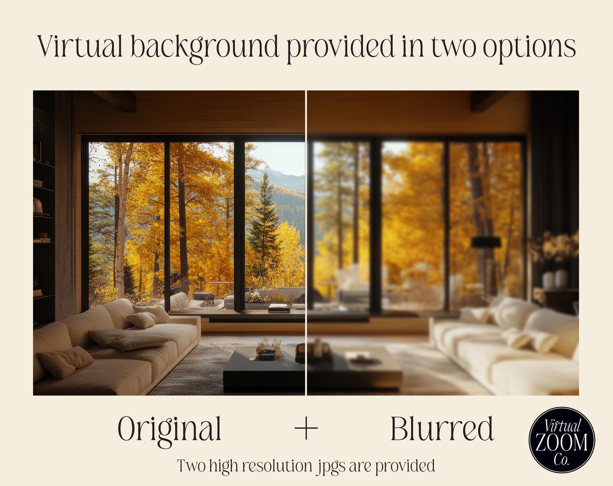 Zoom Background Chalet Cabin Virtual Background Fall Trees Backdrop ...