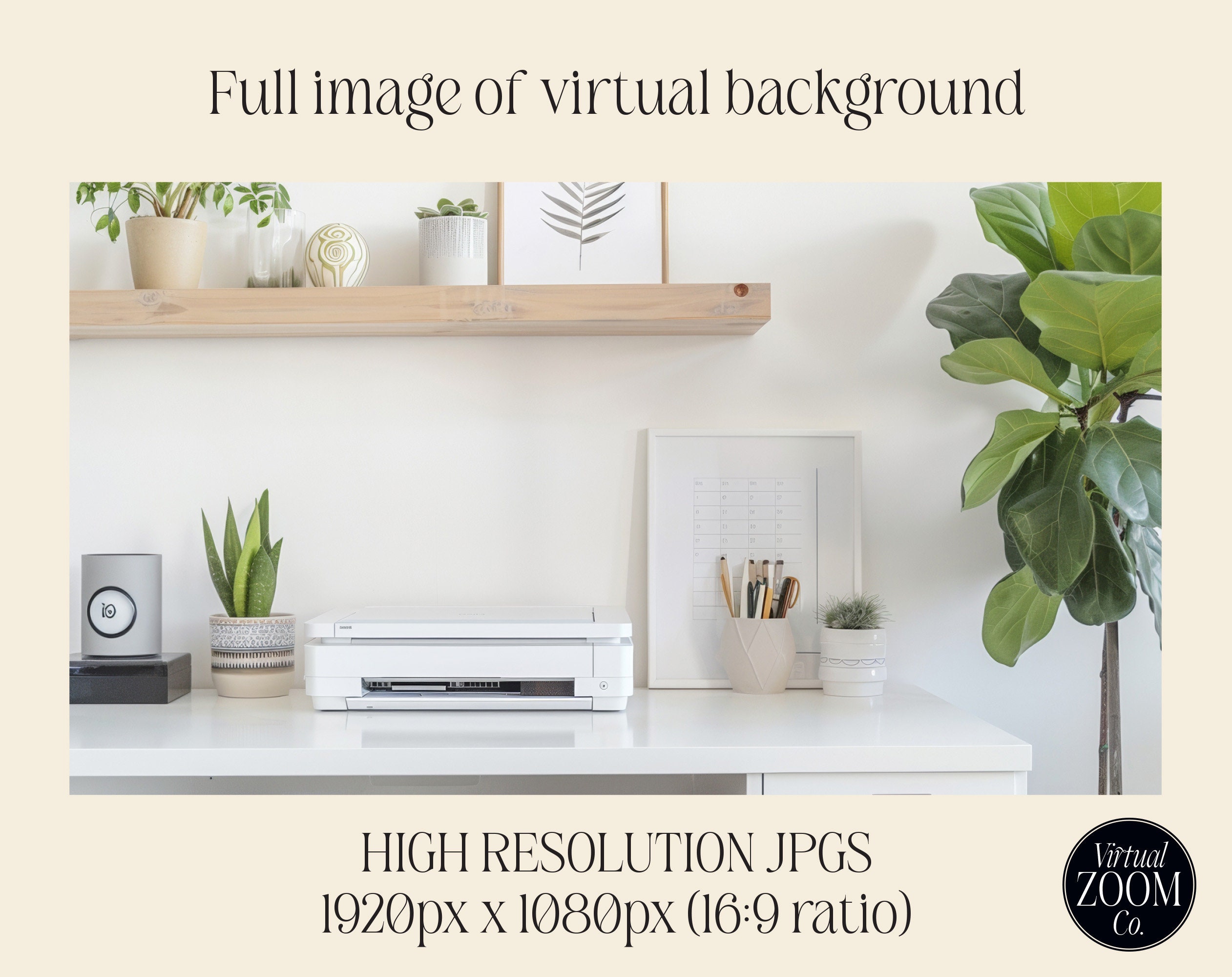 Zoom Background, Home Office With Plants, Professional Zoom Background ...