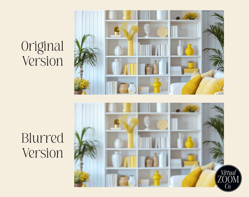 Zoom Background, Bookshelf With Yellow, Virtual Background Bookshelf ...